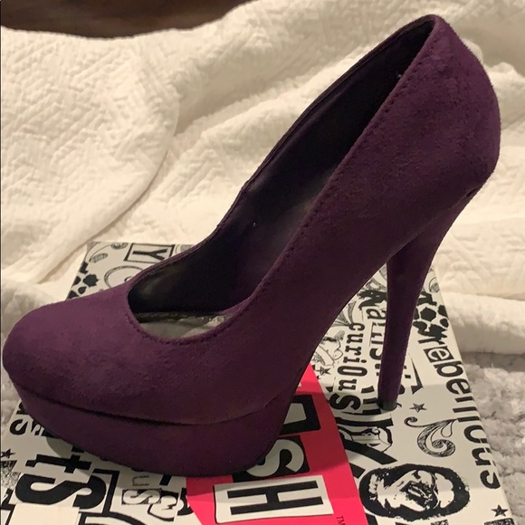 Brash | Shoes | Purple Faux Suede Platform Heel Nwt 65 | Poshmark